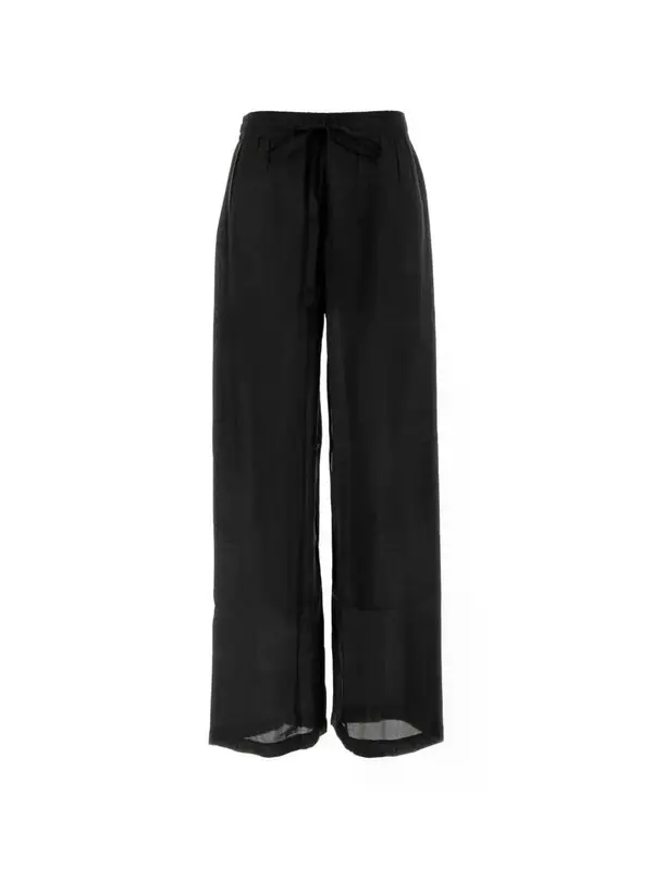 THE ROSE IBIZA Silk Palazzo Pants - Black