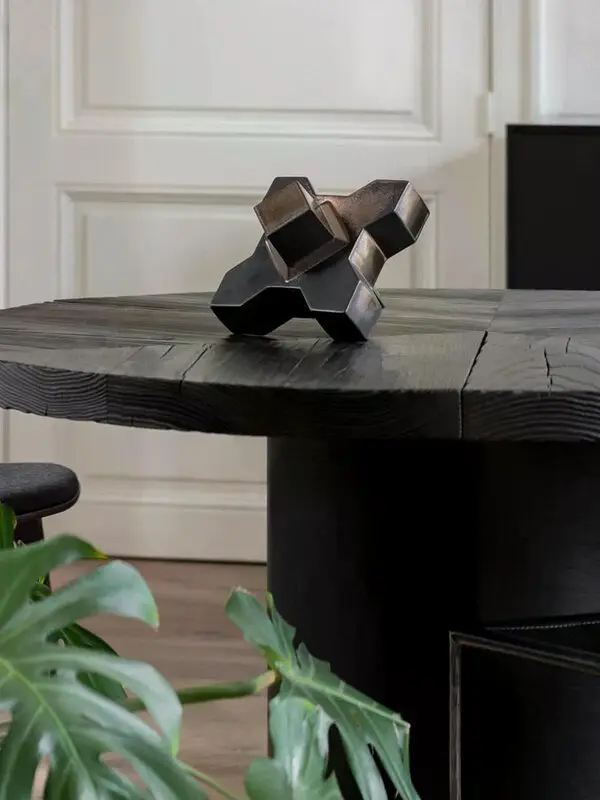 GARDECO Cadzand Geometric Sculpture - Brown