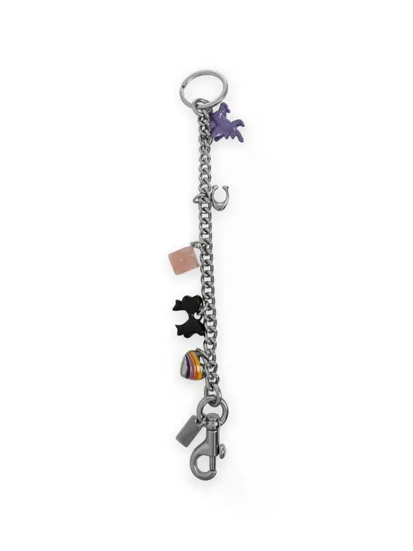 COACH Charm-embellished Curb-chain Keyring