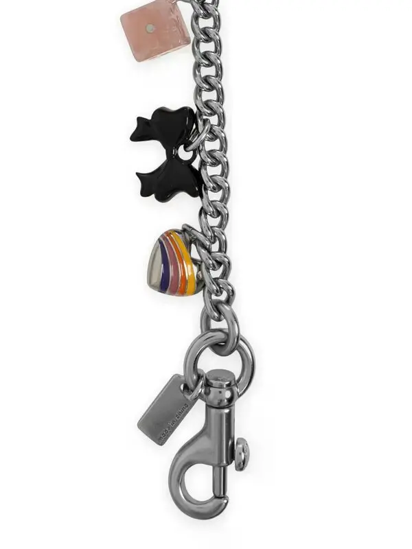 COACH Charm-embellished Curb-chain Keyring