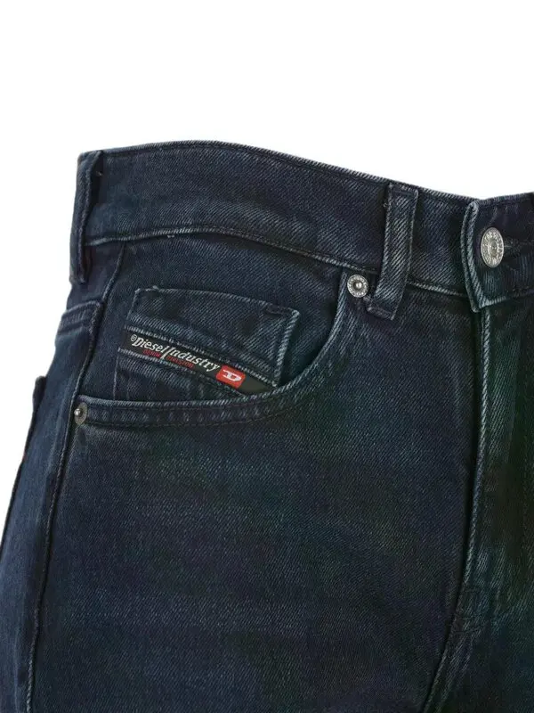 DIESEL® Logo Patch Wide-leg Jeans - Blue