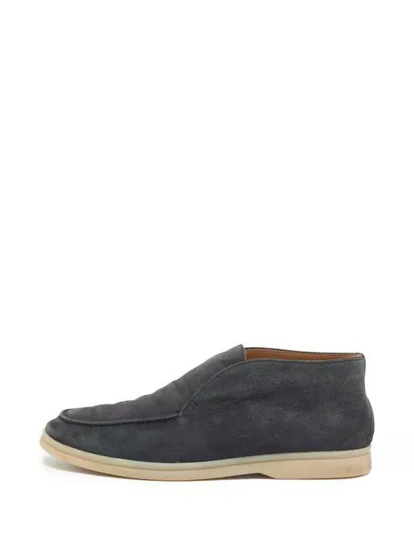 Loro Piana Open Walk Suede Ankle Boots - Green