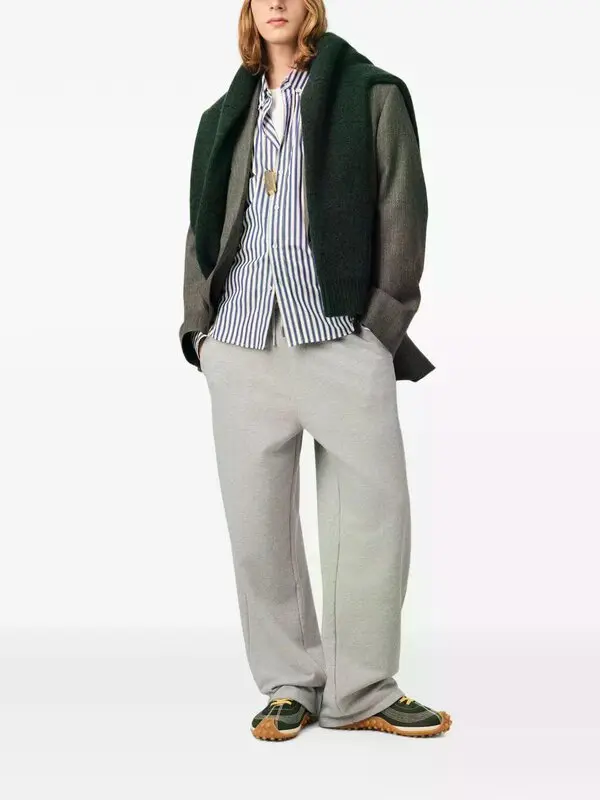 AMI Paris Cotton Track Pants With De Coeur - Grey