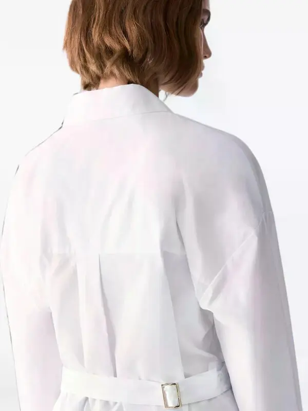 Liu Jo Poplin Shirt With Jacquard Viscose Buckle