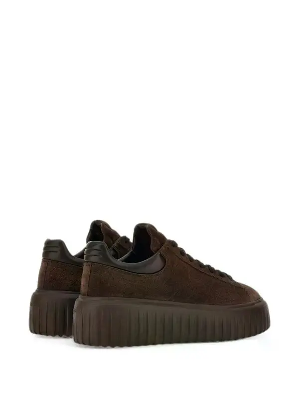 Hogan H-stripes Suede Lace-up Sneakers - Brown