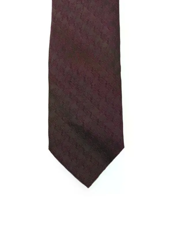 TOM FORD Houndstooth-jacquard Tie - Red