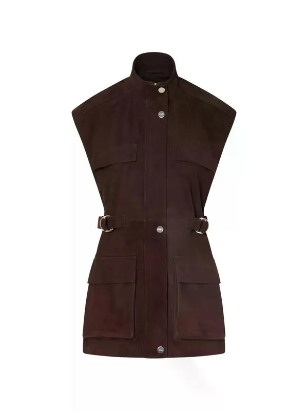 Liu Jo Suede Vest With Buckle Detail - Brown