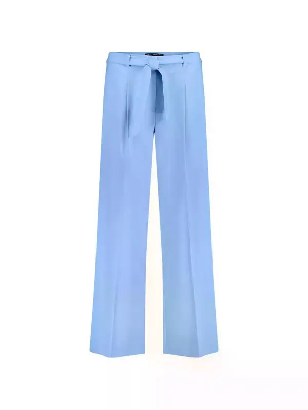BETTY BARCLAY Belted Pleated Wide-leg Trousers - Blue