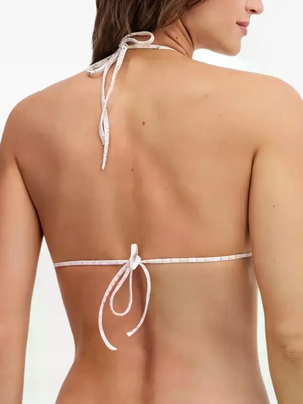 Melissa Odabash Snake-effect Halterneck Bikini Top - Neutrals