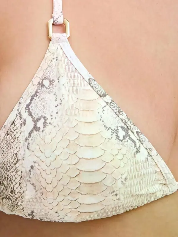 Melissa Odabash Snake-effect Halterneck Bikini Top