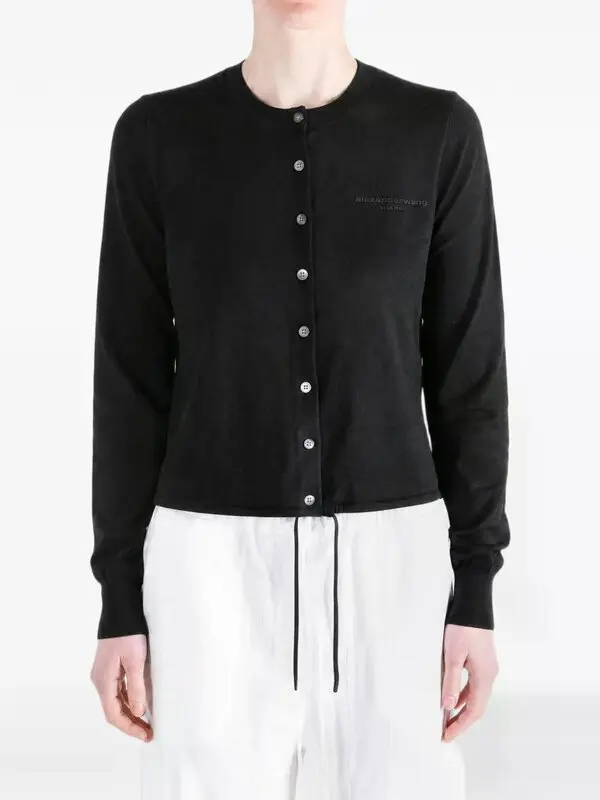 Alexander Wang Logo-embroidered Drawstring Cardigan