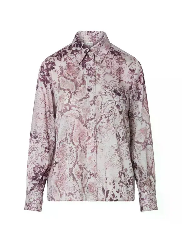 Liu Jo Printed Twill Shirt With Patch Pocket