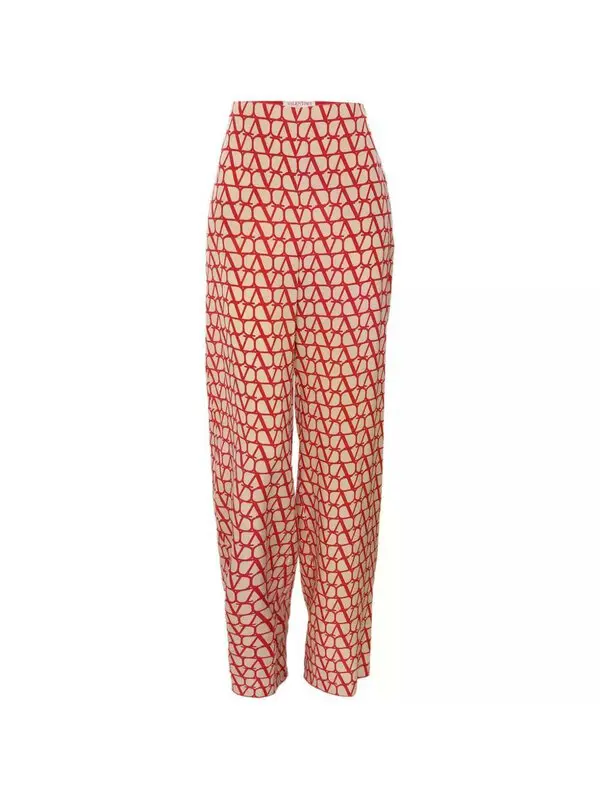 Valentino Garavani Iconographe Wide-leg Silk Trousers - Red