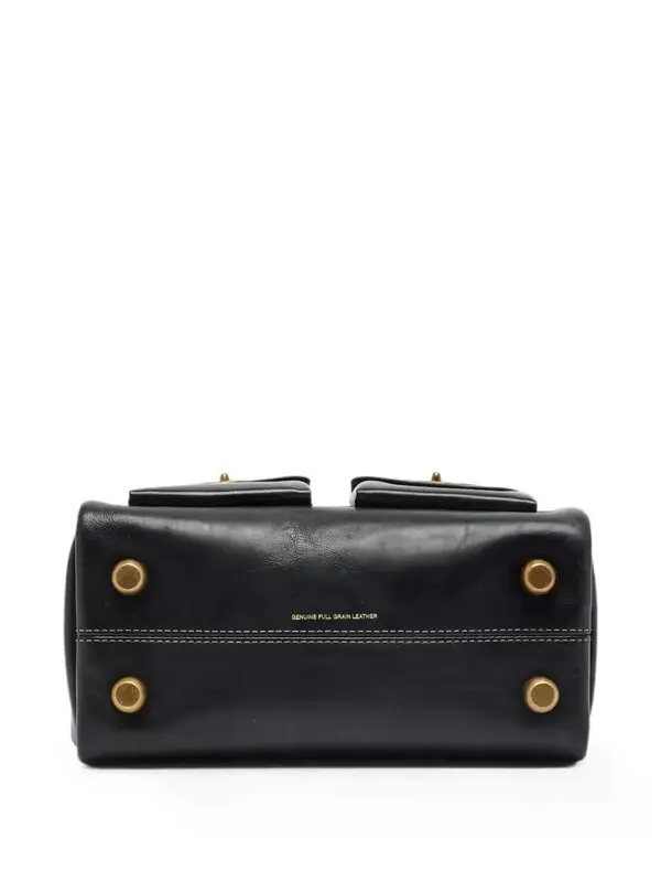 COACH Twin Turnlock Leather Satchel Bag