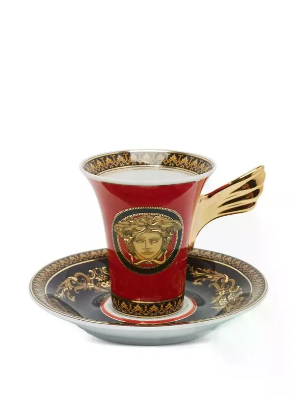 Versace Medusa Ikarus Cup And Saucer - Red