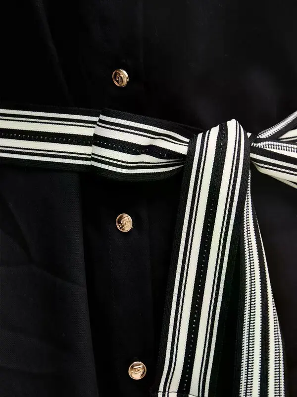 GAUDI Striped Belt Mini Dress