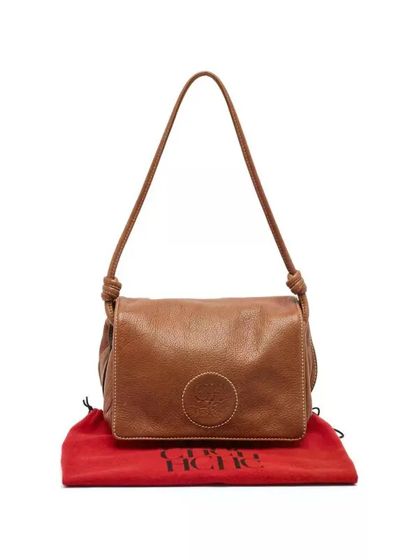 Carolina Herrera Embossed Logo Flap Shoulder Bag
