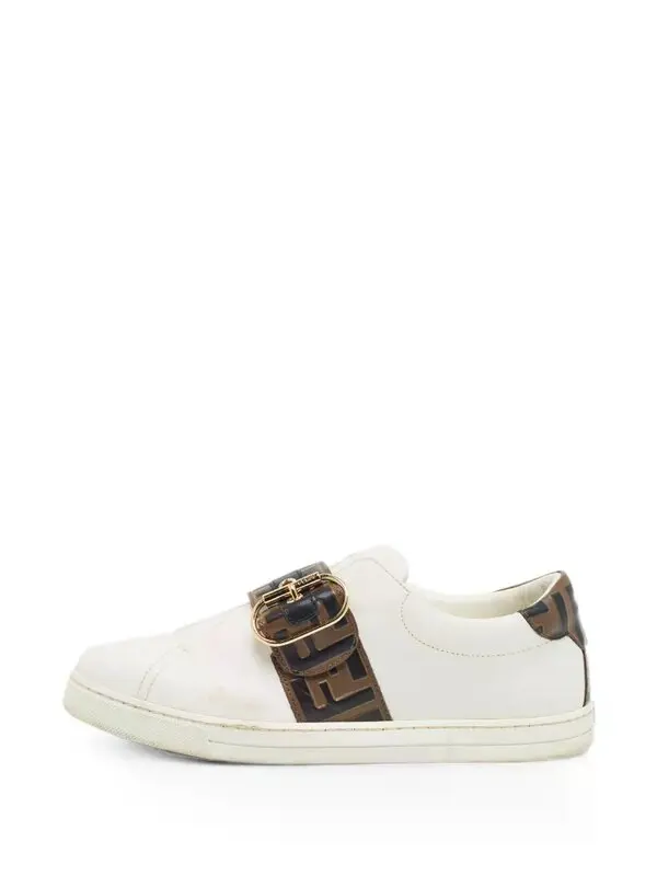 Fendi Ff Leather Sneakers - White