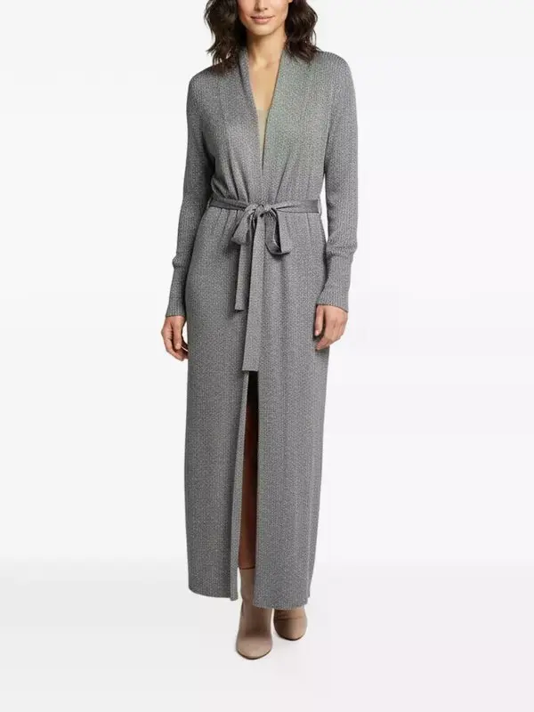 Balenciaga Knitted Maxi Dress With V-neck - Grey