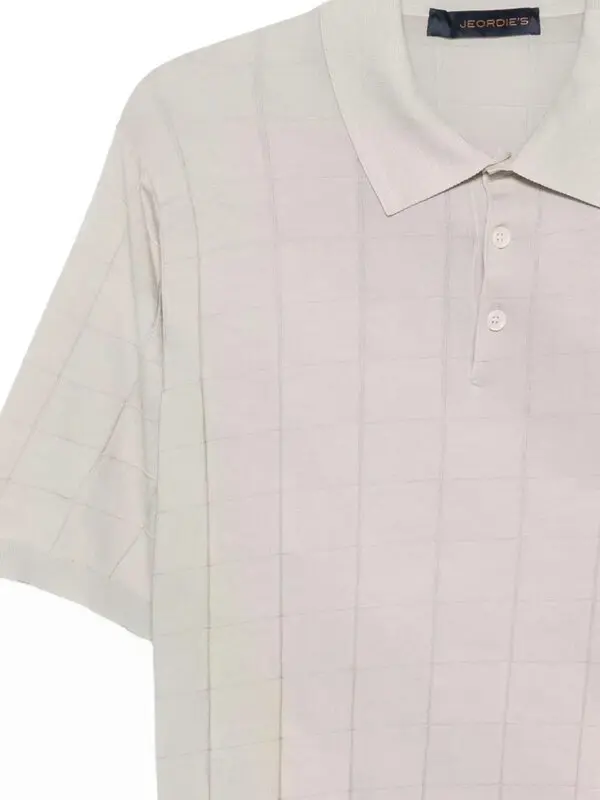 JEORDIE'S Grid-patterned Short-sleeved Polo Shirt