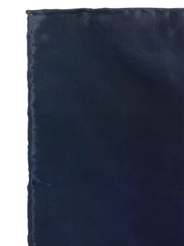 FERRAGAMO Logo-debossed Silk Pocket Square - Blue