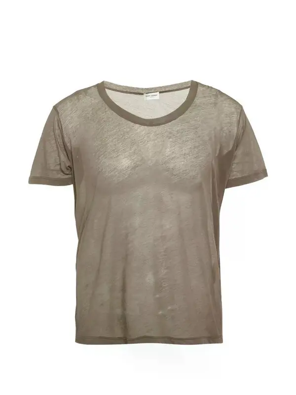 Saint Laurent Sheer Jersey T-shirt - Grey