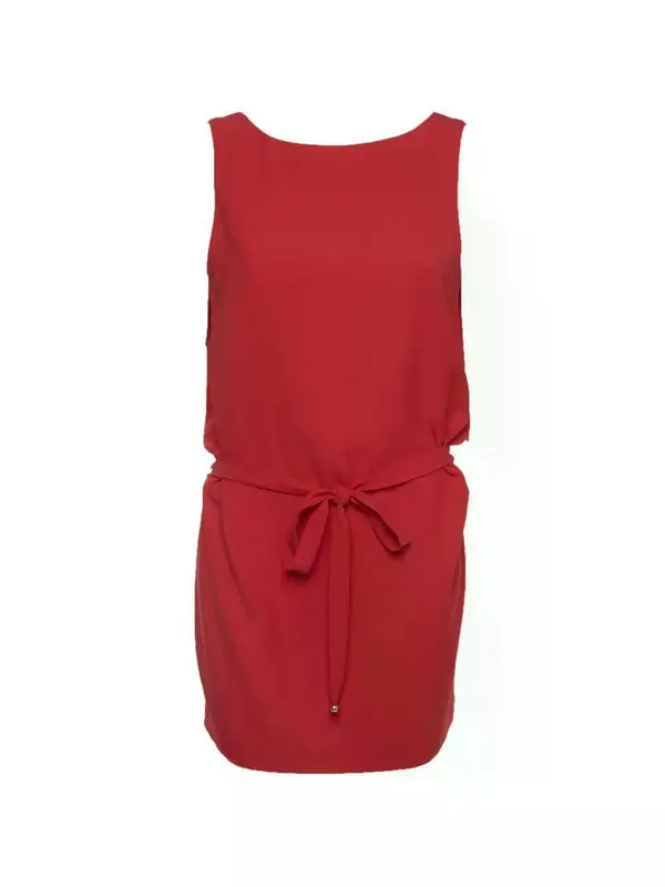 Moschino Belted Crepe Mini Dress - Red