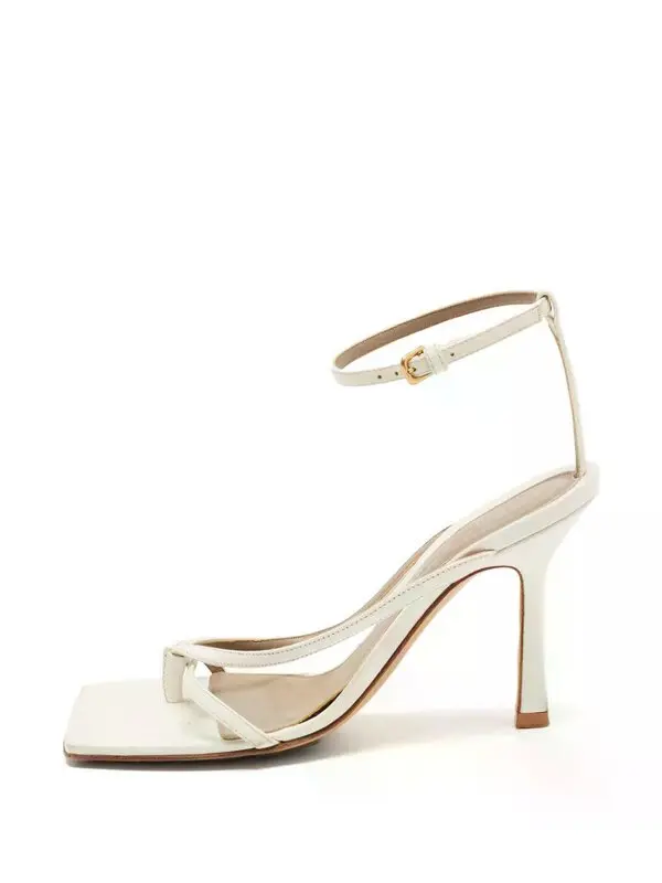 Bottega Veneta Stretch Square-toe Sandals - White