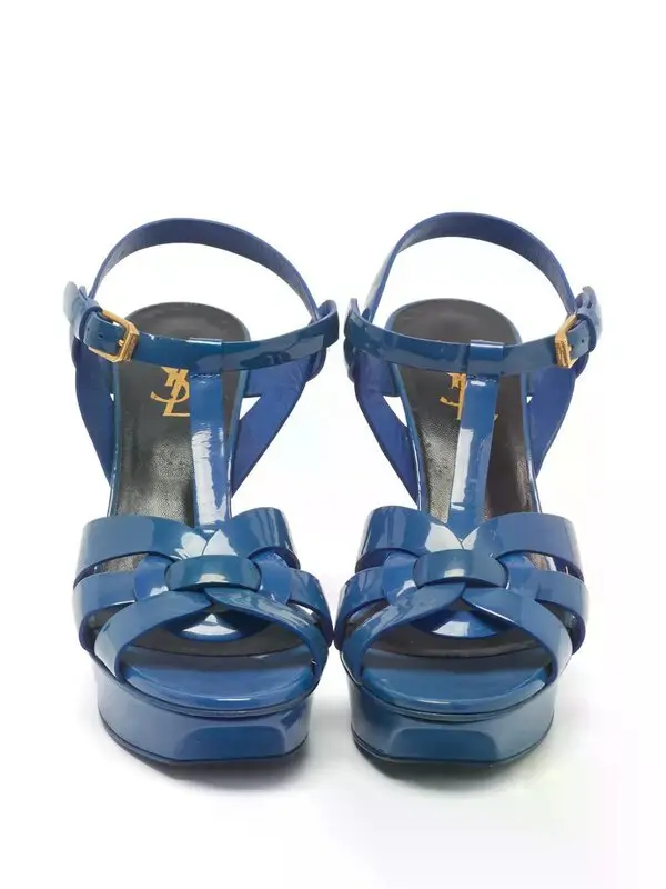 Saint Laurent Tribute Platform Sandals - Blue