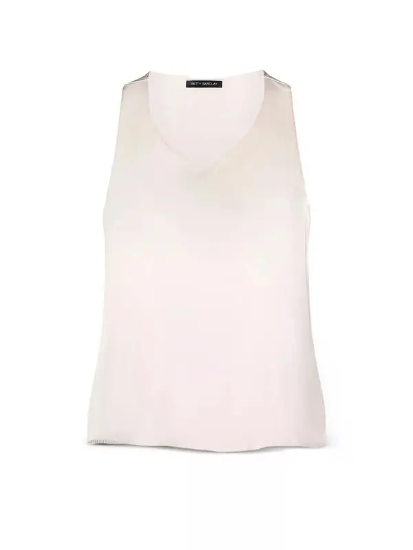 BETTY BARCLAY Sleeveless Layered Satin Blouse - Neutrals