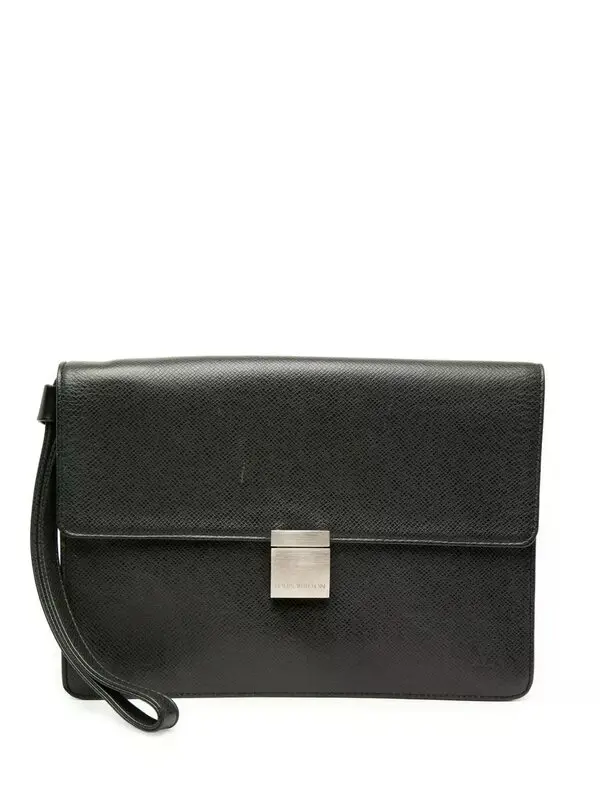 LOUIS VUITTON 2004 Taiga Selenga Clutch Bag - Black