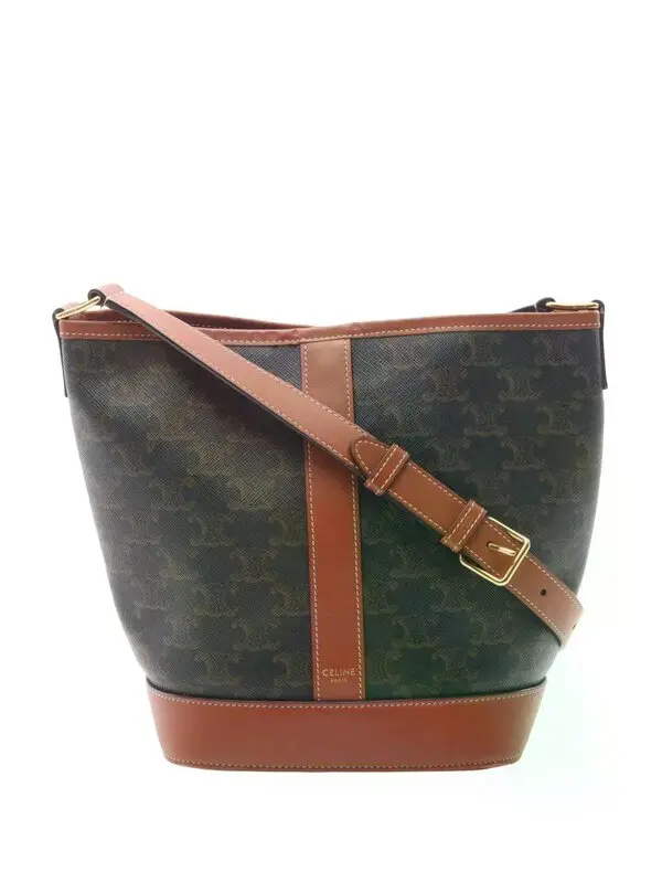 Celine Small Triomphe Coated Canvas Bucket Bag - Brown