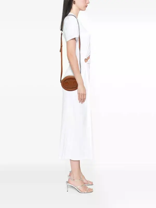 Celine Calfskin Triomphe Oval Crossbody Bag - Brown