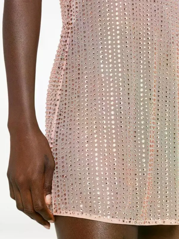 VENUJA Crystal Embellished Sleeveless Mini Dress - Pink