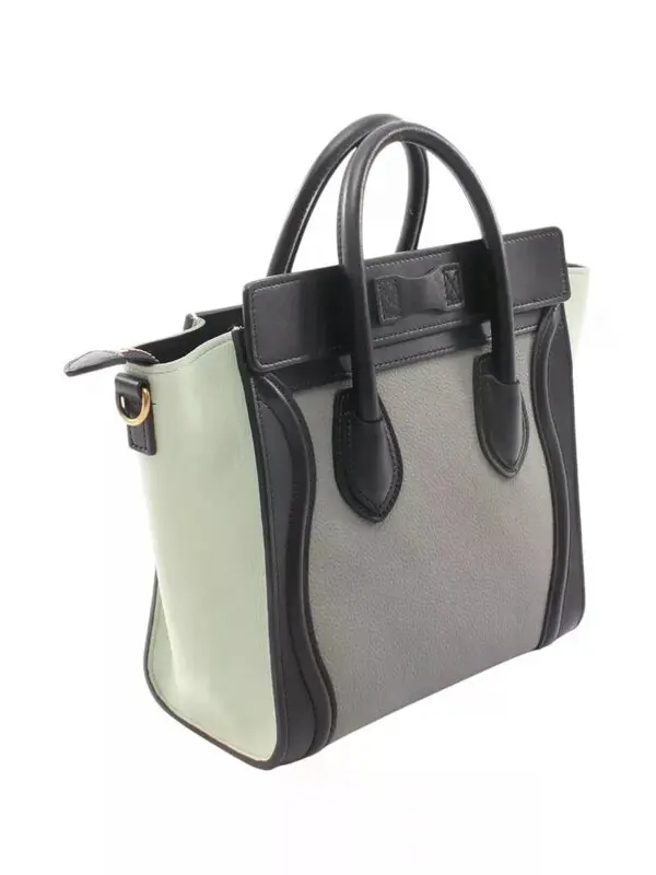 Celine Leather Luggage Tote Satchel - Grey