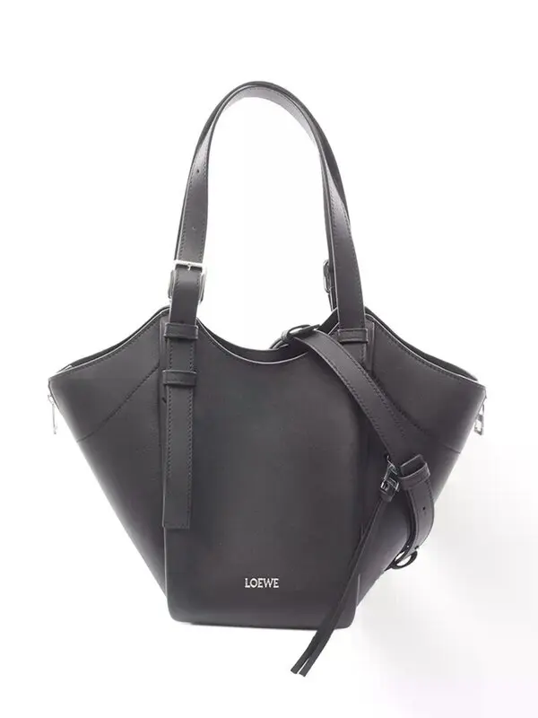 Loewe Leather Hammock Flip Bag Satchel - Black