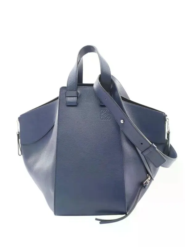 Loewe Medium Leather Hammock Satchel - Blue