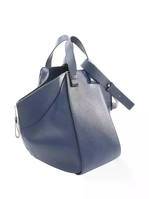 Loewe Medium Leather Hammock Satchel - Blue