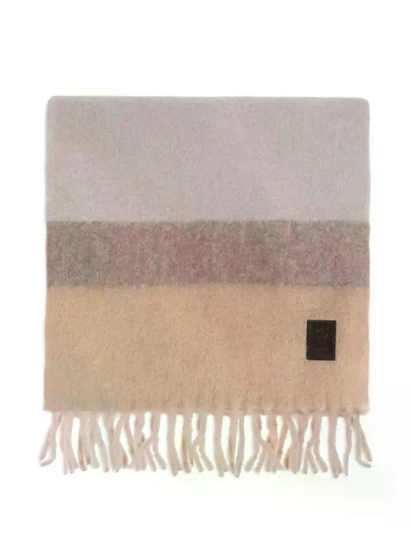 FERRAGAMO Fringed Colour-block Scarf - Neutrals