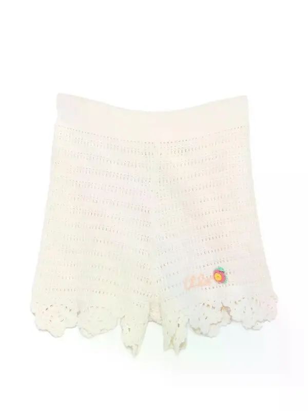 Chloé Crochet Scalloped-hem Shorts - Neutrals
