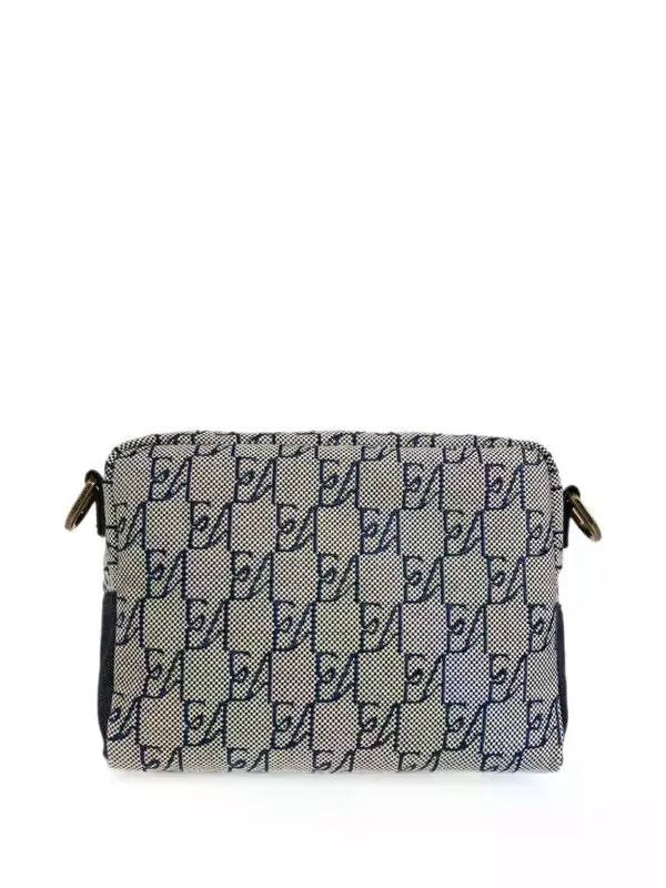 Emporio Armani Monogram Print Buckled Messenger Bag