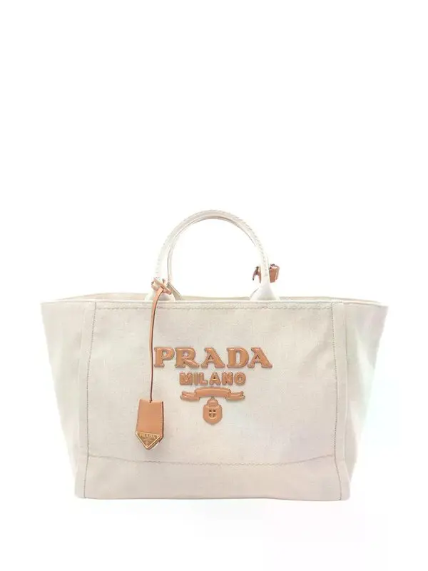 Prada Linen Blend Jardiniere Tote Bag