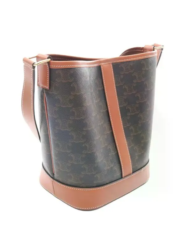 Celine Small Triomphe Coated Canvas Bucket Bag - Brown