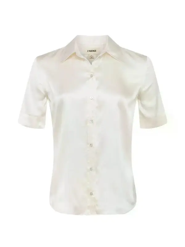 L'Agence Ellah Satin Blouse - Neutrals