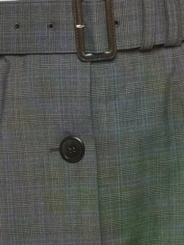 Prada Checked Asymmetrical Midi Skirt