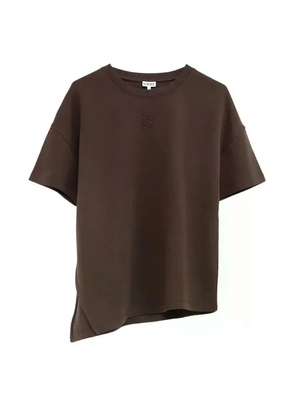 Loewe Asymmetric T-shirt With Anagram Embroidery - Brown