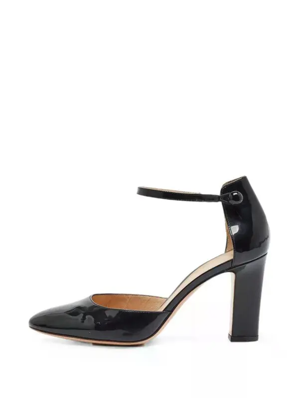 GIANVITO ROSSI Patent Leather Mary Jane Block Heel Pumps - Black