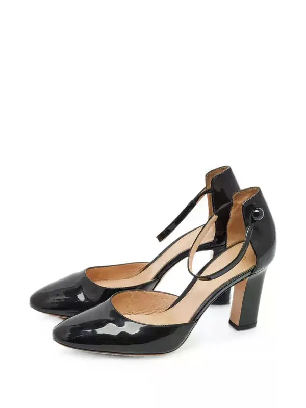 GIANVITO ROSSI Patent Leather Mary Jane Block Heel Pumps