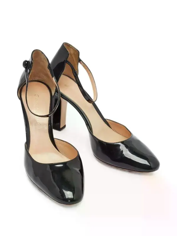 GIANVITO ROSSI Patent Leather Mary Jane Block Heel Pumps