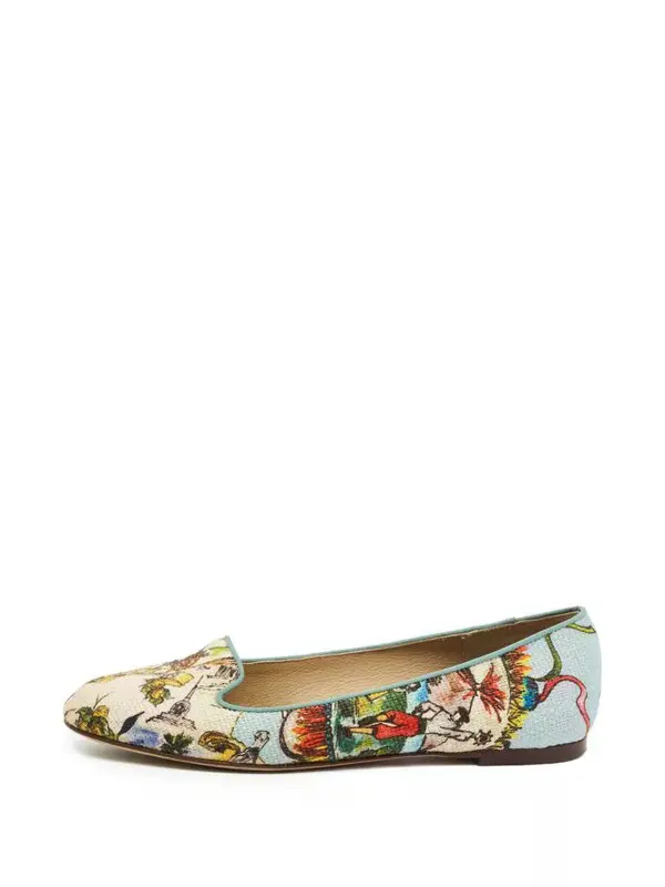 Dolce & Gabbana Brocade Graphic Print Slip-on Slippers - Neutrals